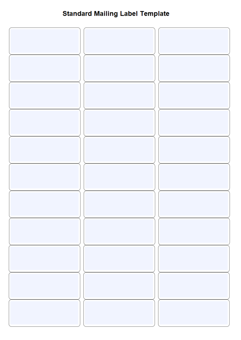 Mailing Label Template | Free Manual Templates