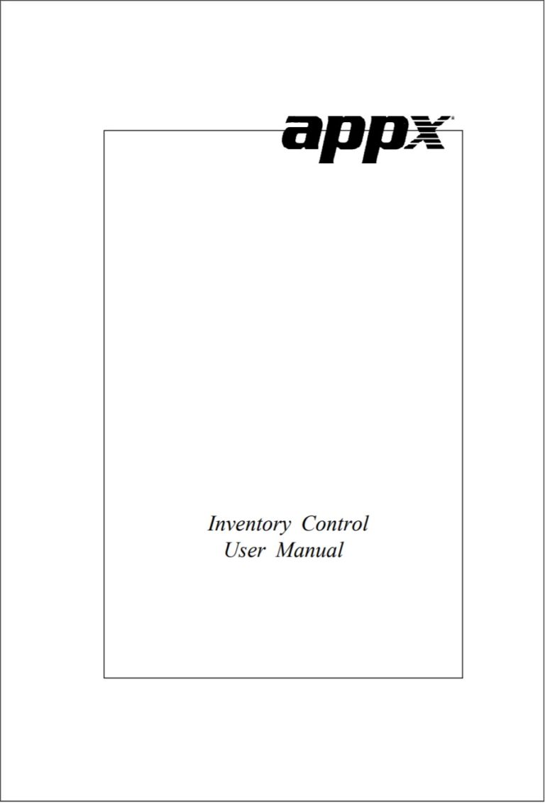 Inventory Management Manual Template | Free Manual Templates