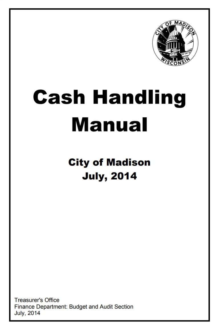 Cash Handling Manual Template | Free Manual Templates